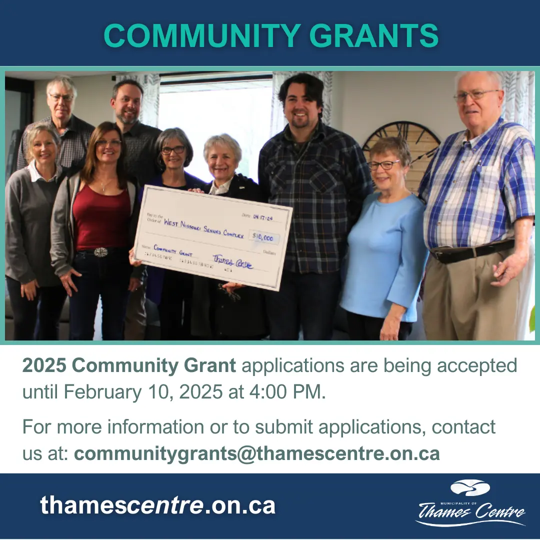 Thames Centre Now Accepting Applications for 2025 Grants | Municipality of Thames Centre